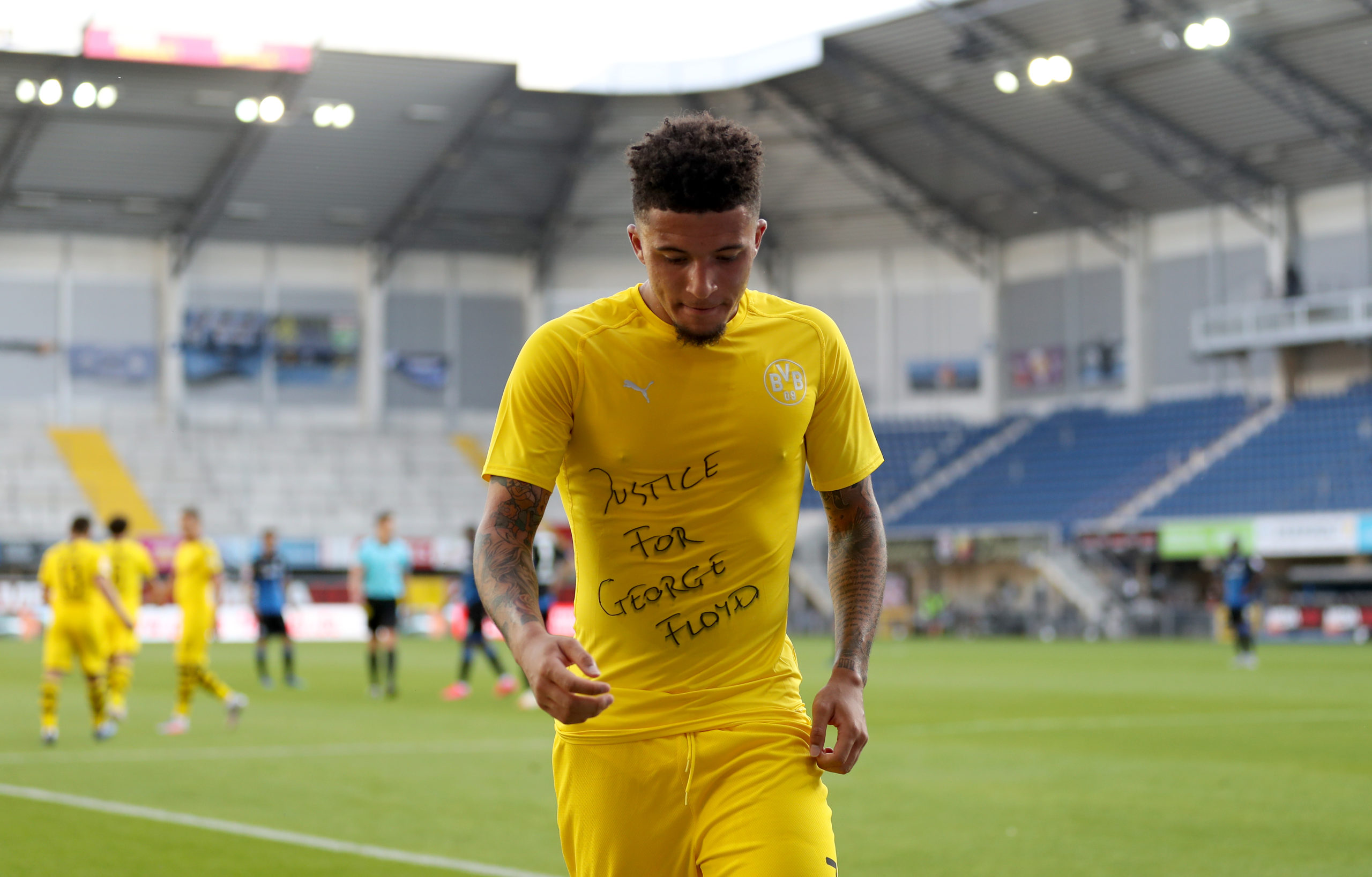 Sancho nets hat-trick, joins US killing protest as Dortmund cruise ...