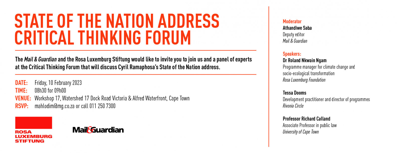 M&G Critical Thinking Forum | State of the Nation Address – The Mail ...