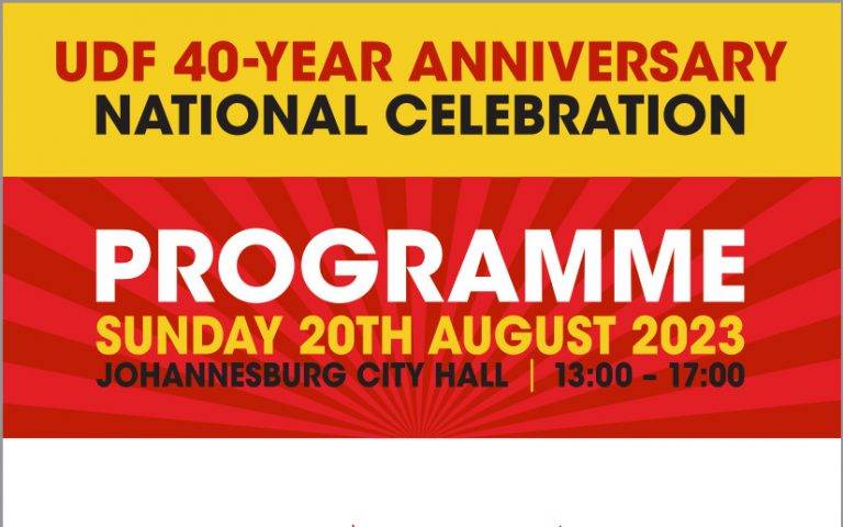 Reviving the spirit of the United Democratic Front: Energising ...