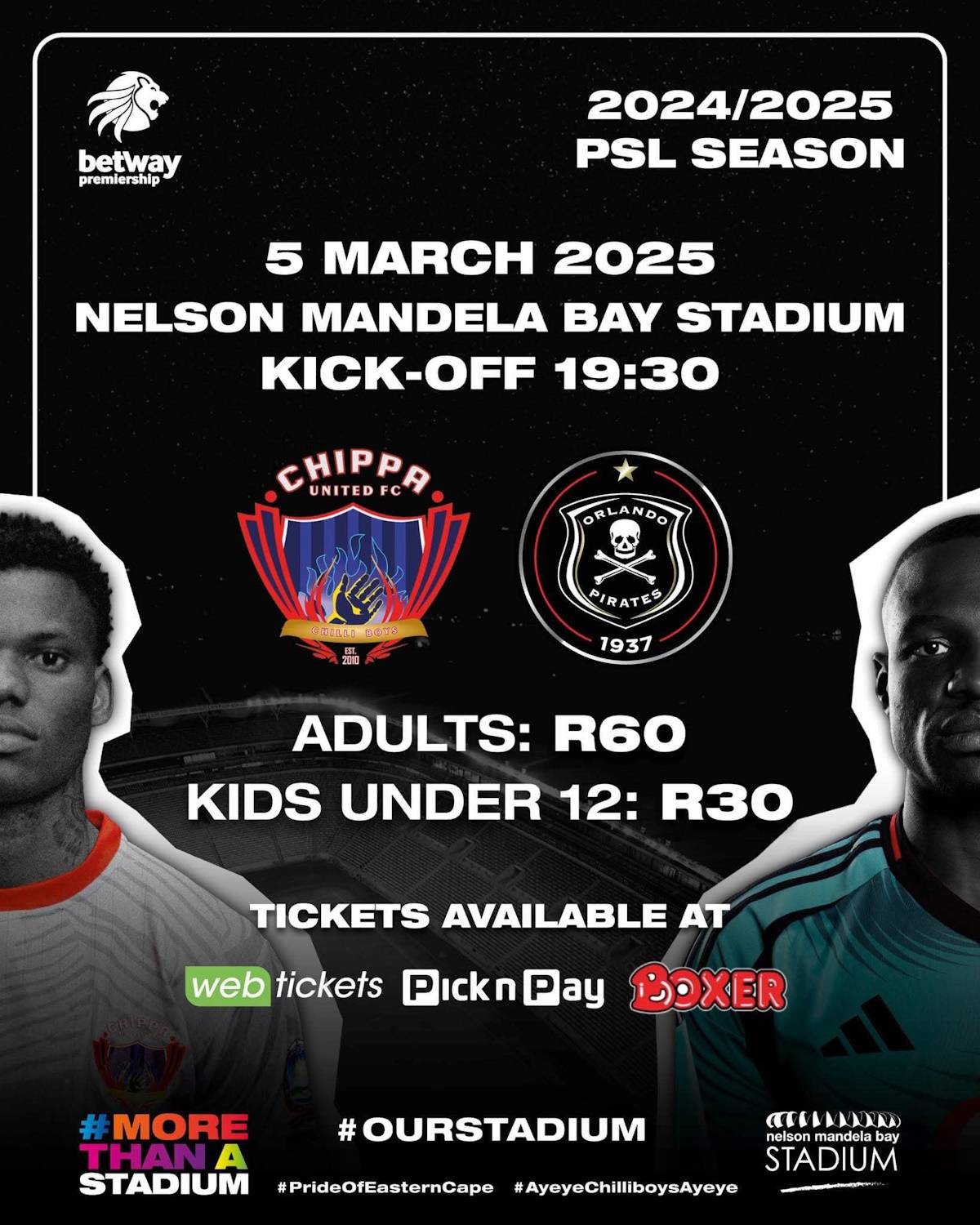 Nelson Mandela Bay Stadium ignites as Chippa United takes on Orlando ...